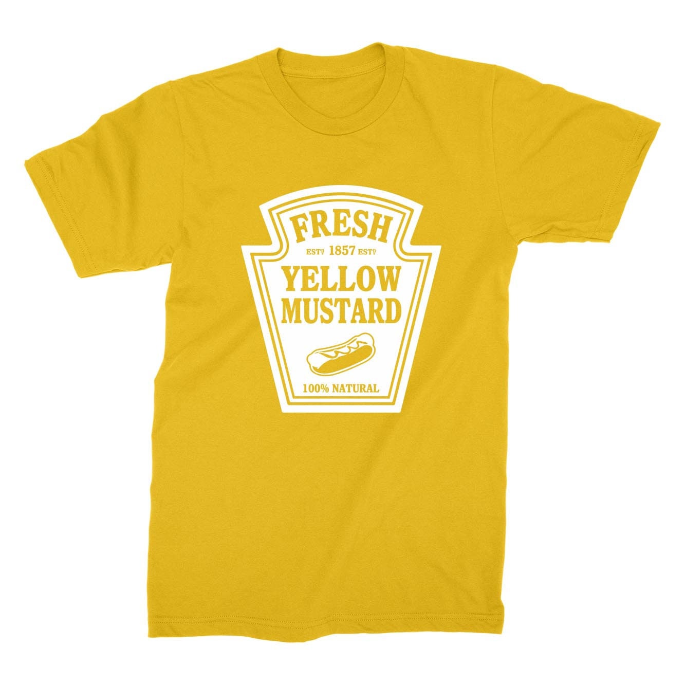 Yellow Mustard Printed T-shirt Funny Halloween Condiments Costume Adult ...