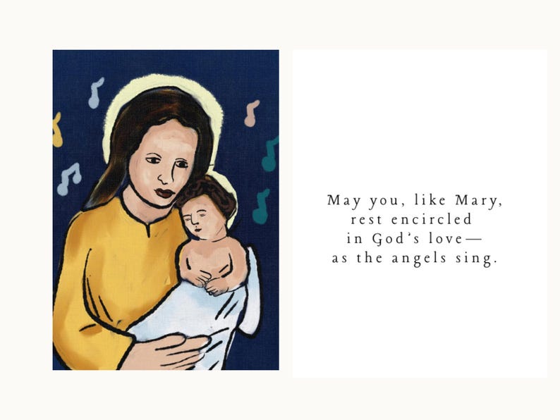 Encircled — Madonna and Child Printable Blessing Card - Etsy