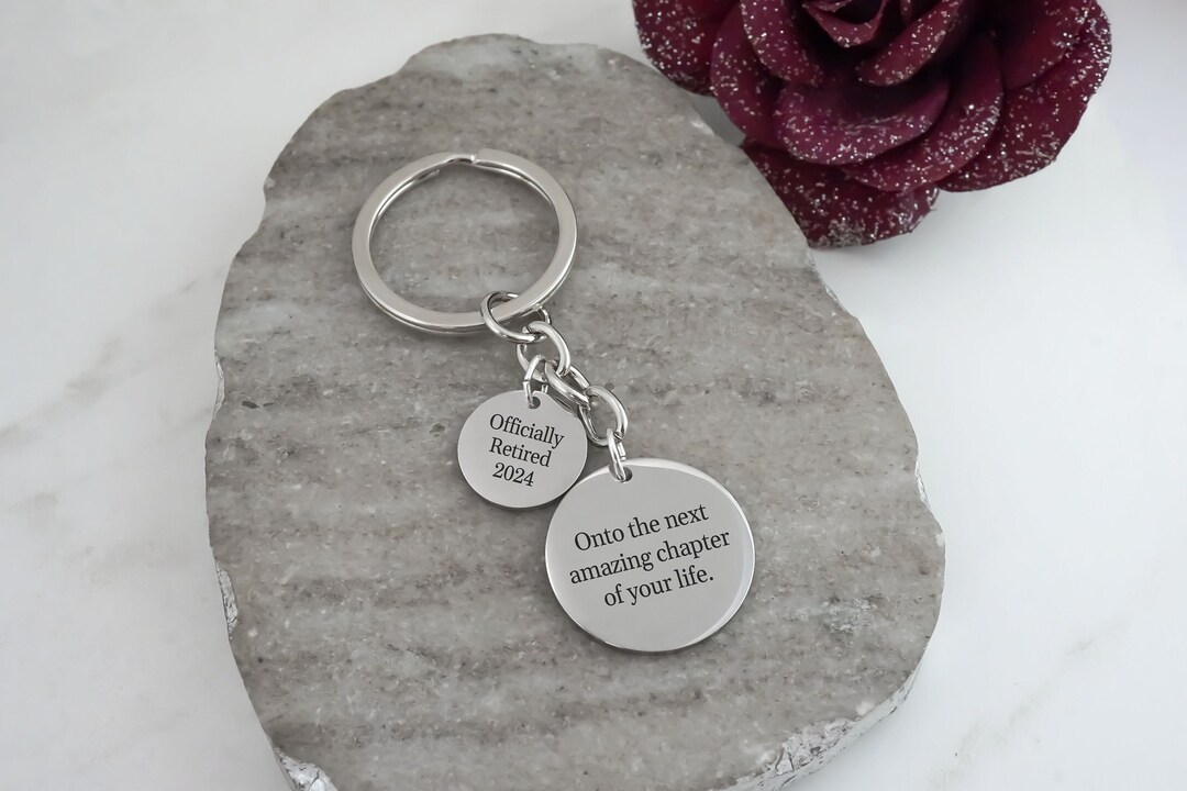 Personalized Retirement Keychain Custom Quote Keychain Retirement Gifts ...