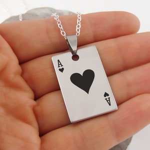 Playing Card Necklace - Card Keychain or Purse Clip - Personalized Dad ...