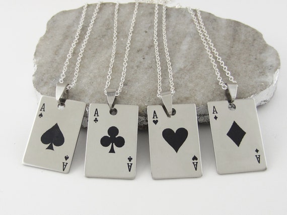Playing Card Necklace Keychain or Purse Clip Personalized - Etsy