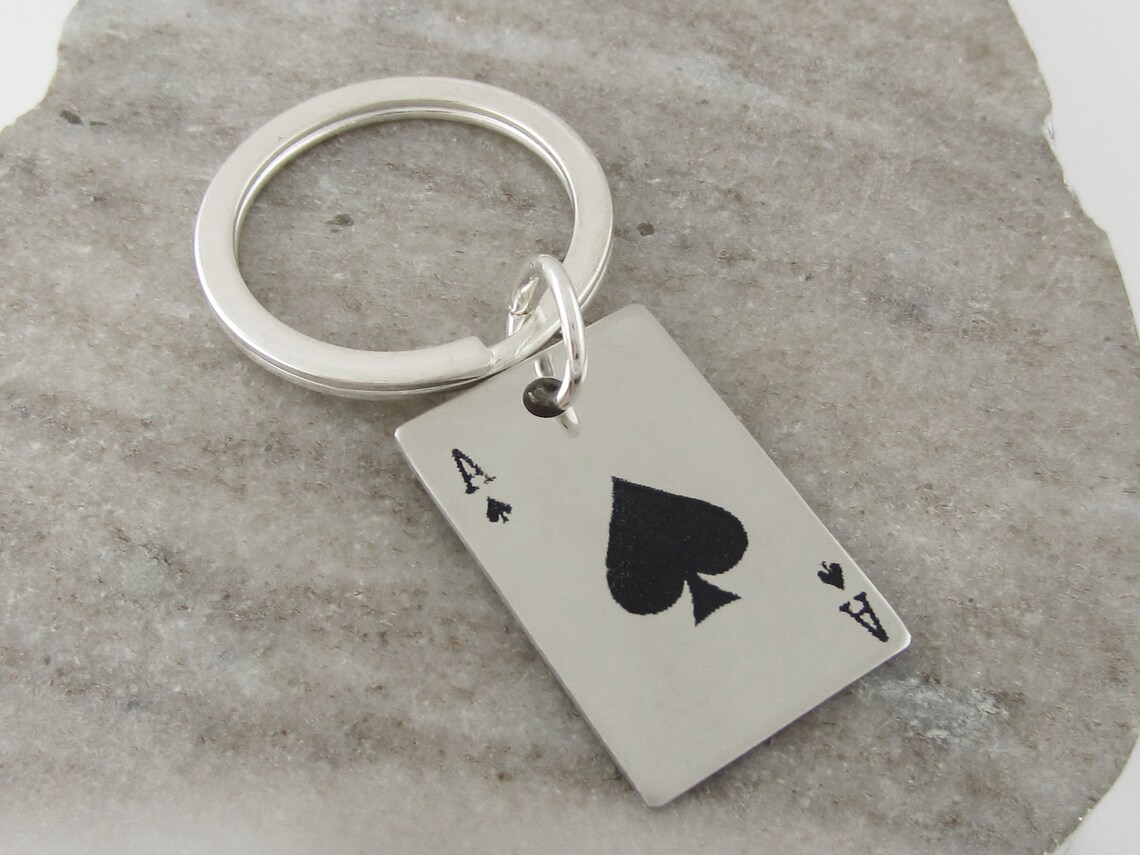 Playing Card Necklace Keychain or Purse Clip Personalized | Etsy