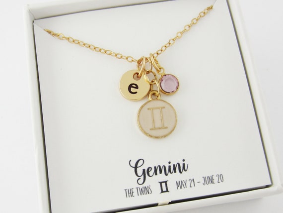 Gemini Necklace Zodiac Necklace Gemini Jewelry Horoscope - Etsy