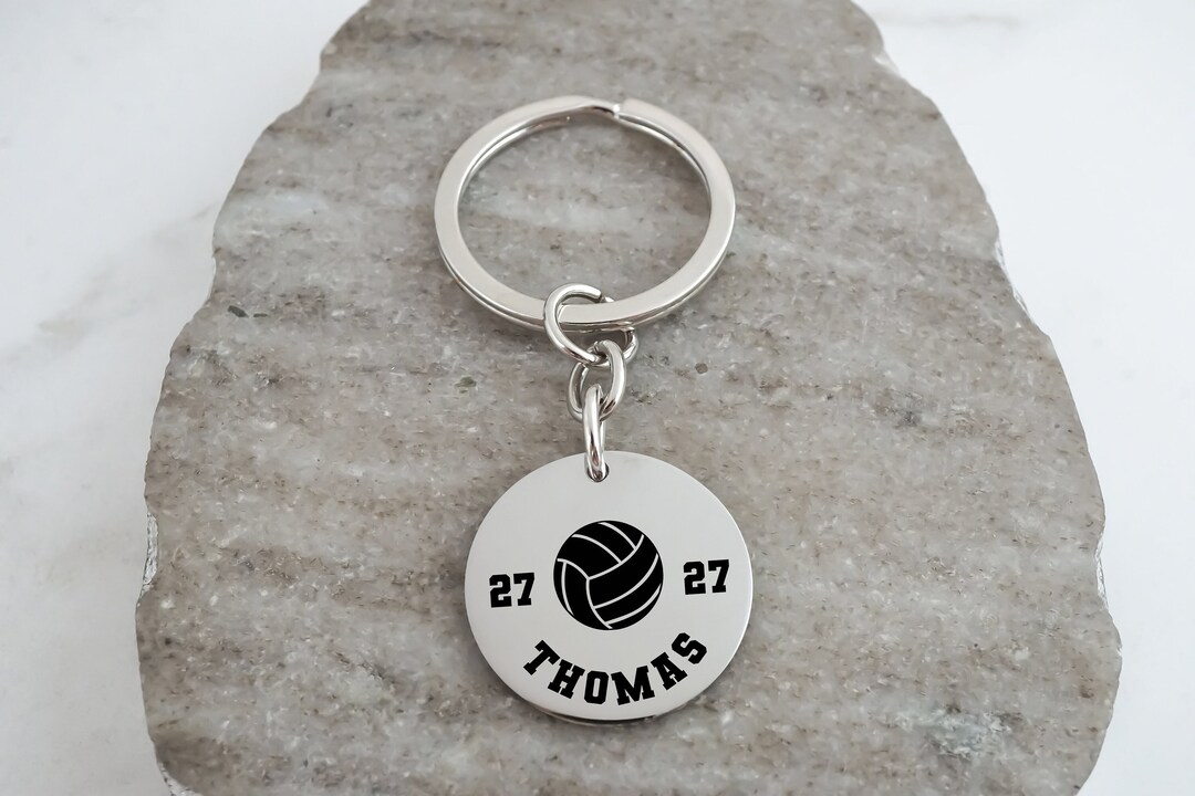 Volleyball Keychain Personalized With Name and Jersey Number Sports ...