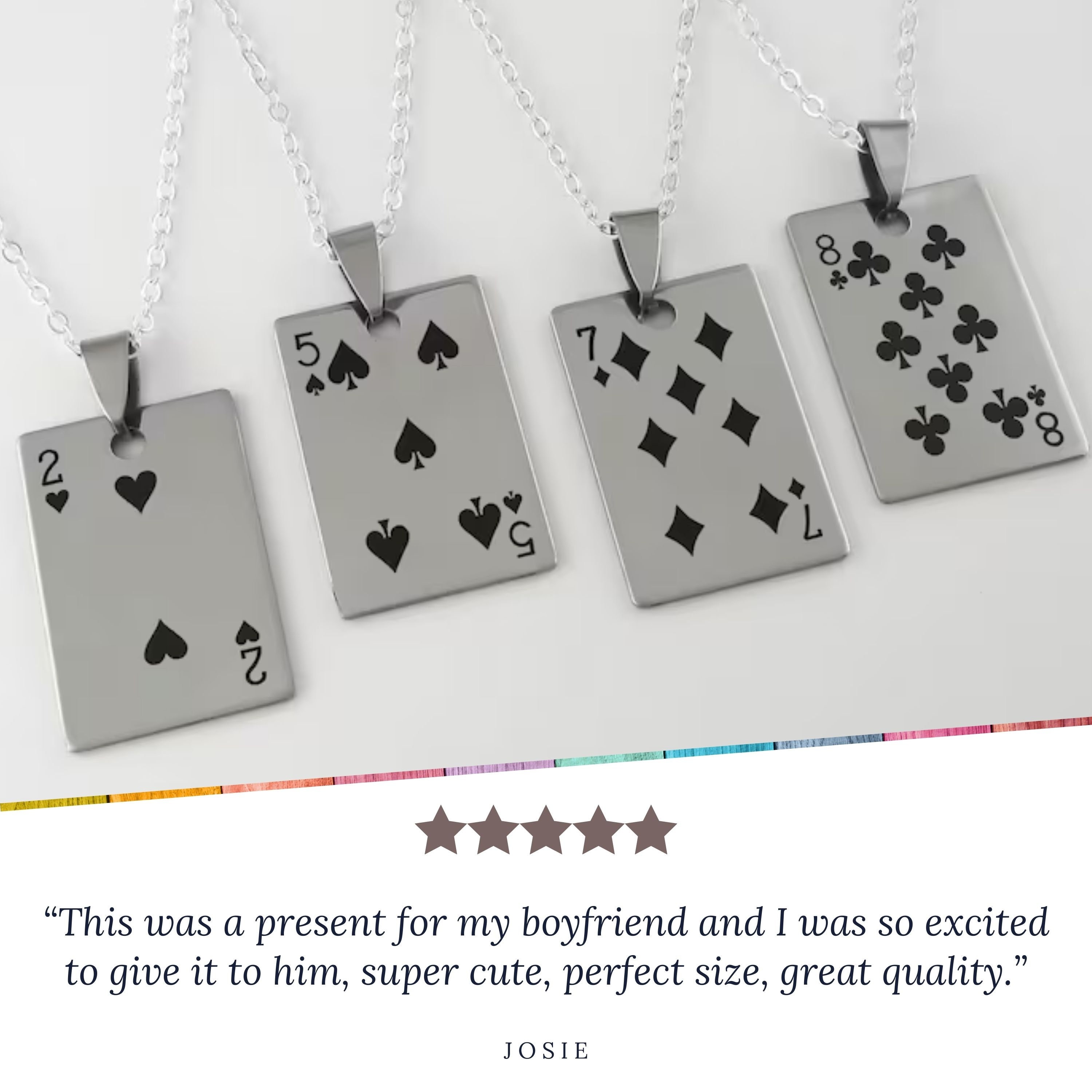 Stainless Steel Joker Playing Card Necklace: Poker Gift - Etsy