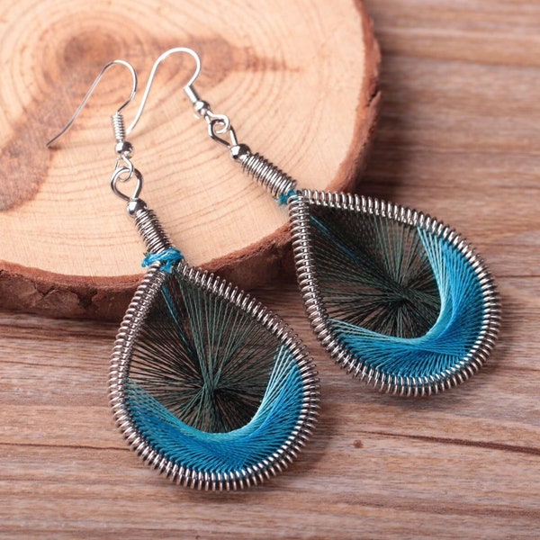 Thread Earrings - Etsy