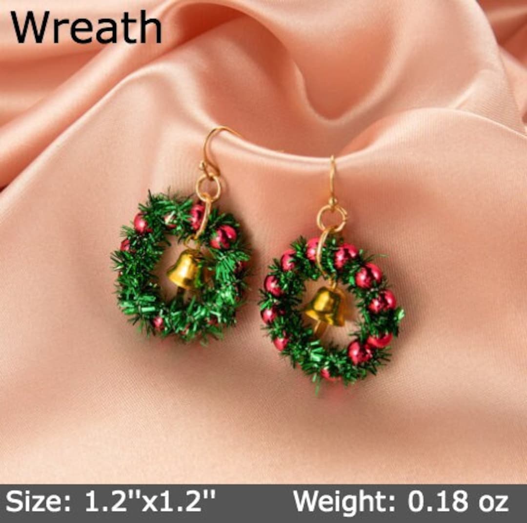 Handmade Christmas Themed Earrings,ornament,christmas Wreath,christmas ...