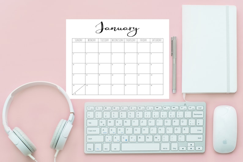 Printable 12 Month Calendar - Etsy