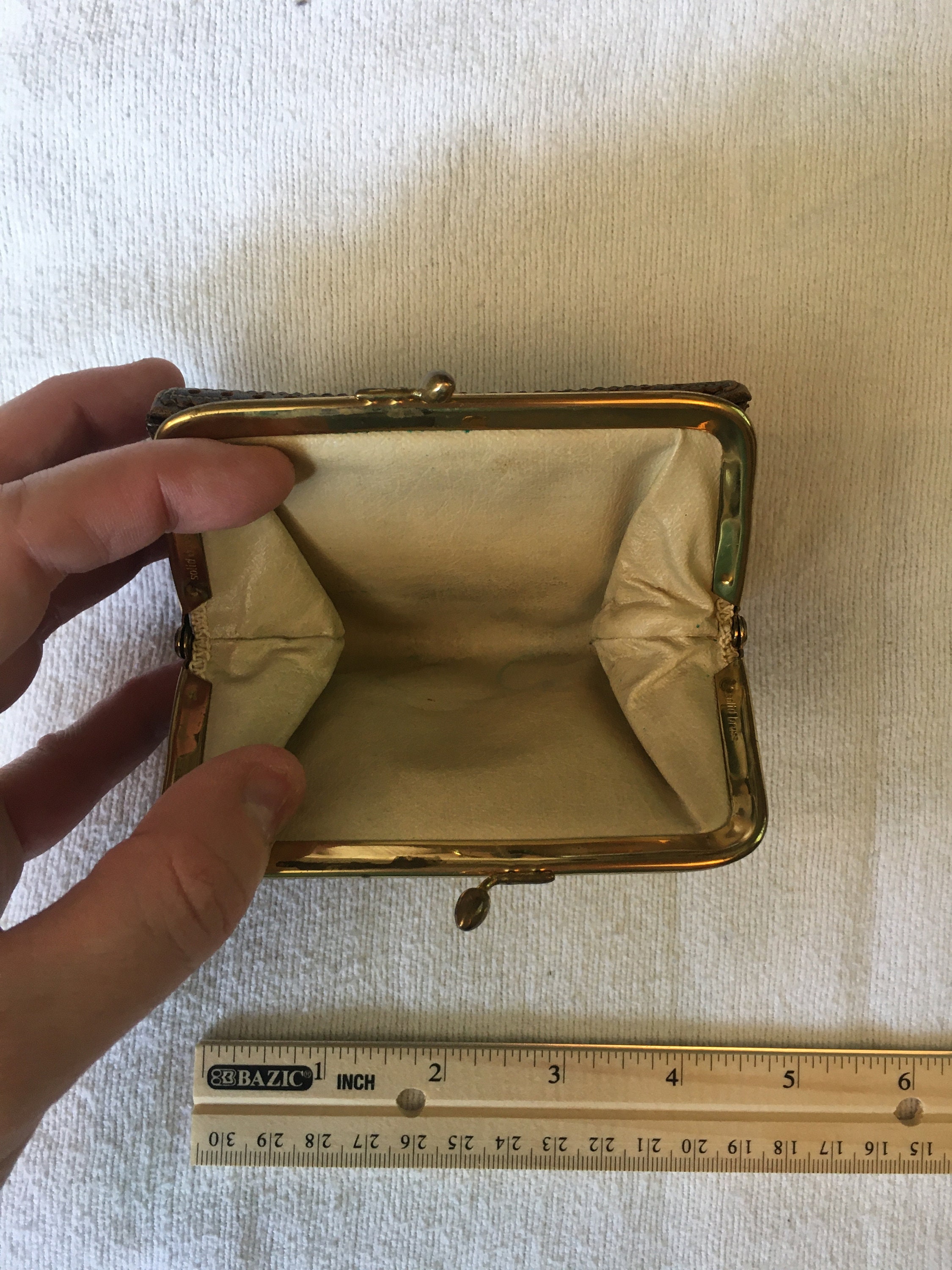 Princess Gardner Mid Century Modern Brown Leather Small Snap Wallet ...