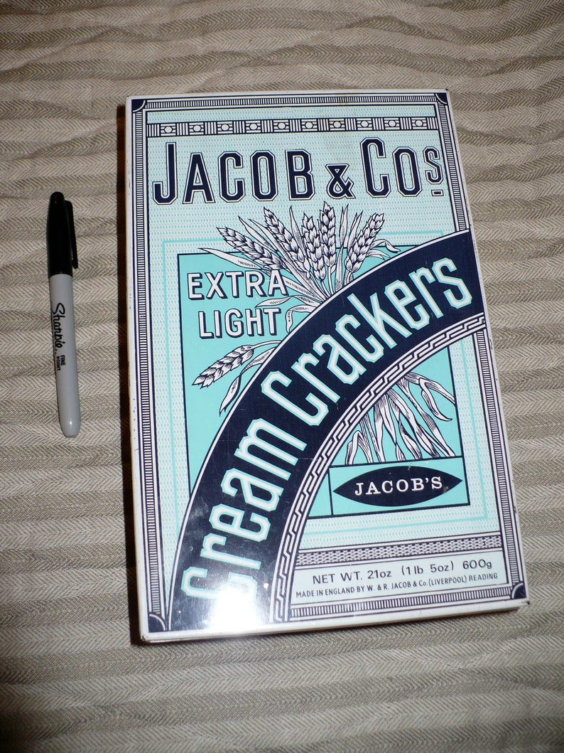 Jacob and Cos Cream Cracker Tin Extra Light Lidded Tin EUC No Wear ...