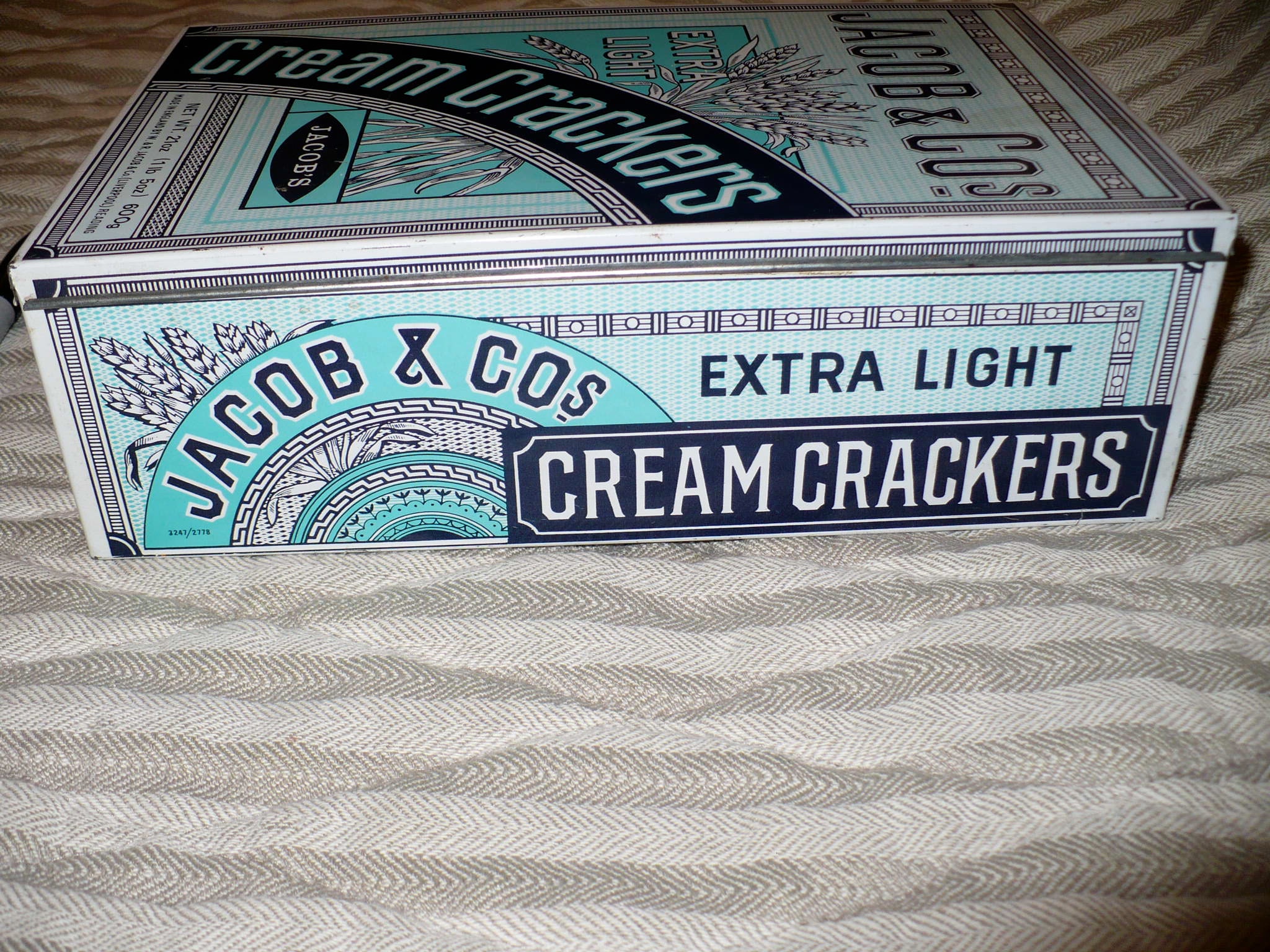 Jacob and Cos Cream Cracker Tin Extra Light Lidded Tin EUC No Wear ...