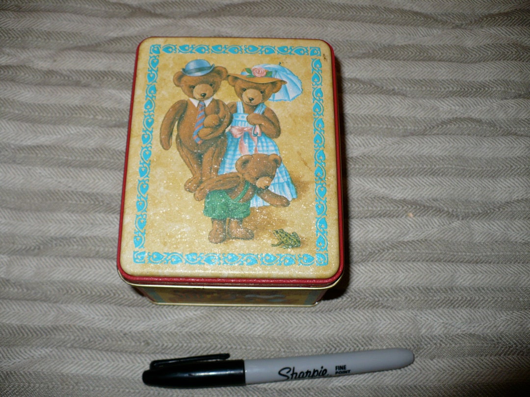 Current Teddy Bear Tin Bears Petite Note Card Gift Set Box Metal Tin ...