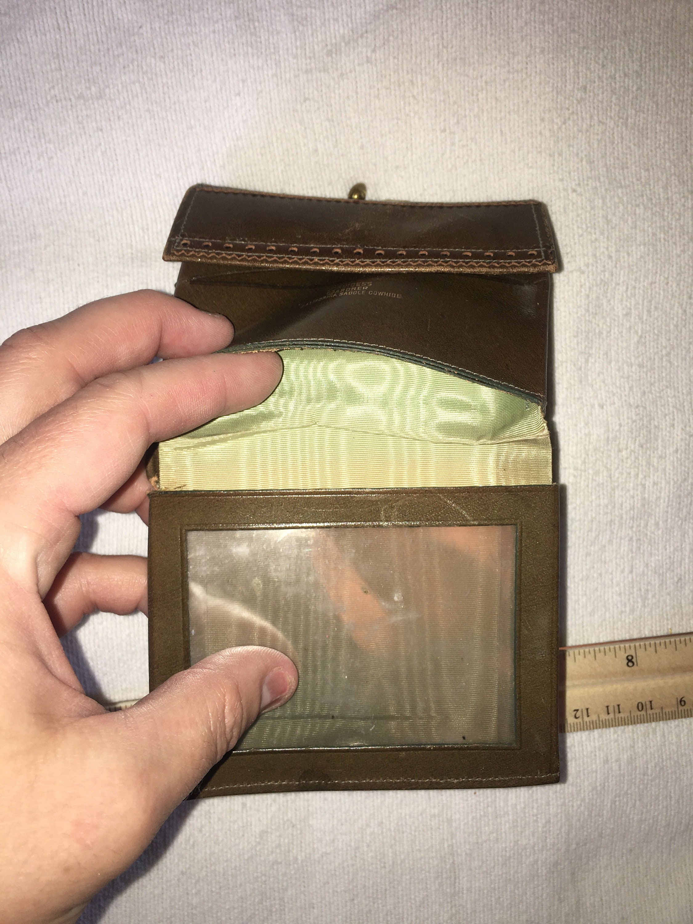 Princess Gardner Mid Century Modern Brown Leather Small Snap Wallet ...