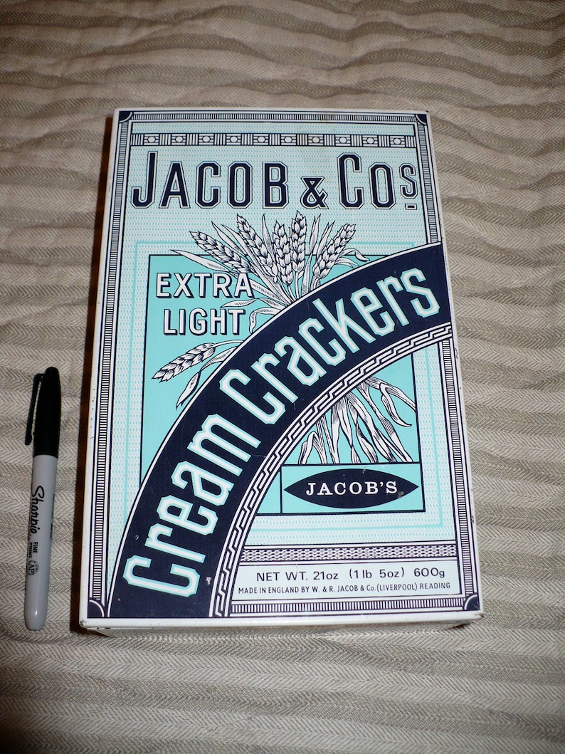 Jacob and Cos Cream Cracker Tin Extra Light Lidded Tin EUC No Wear ...