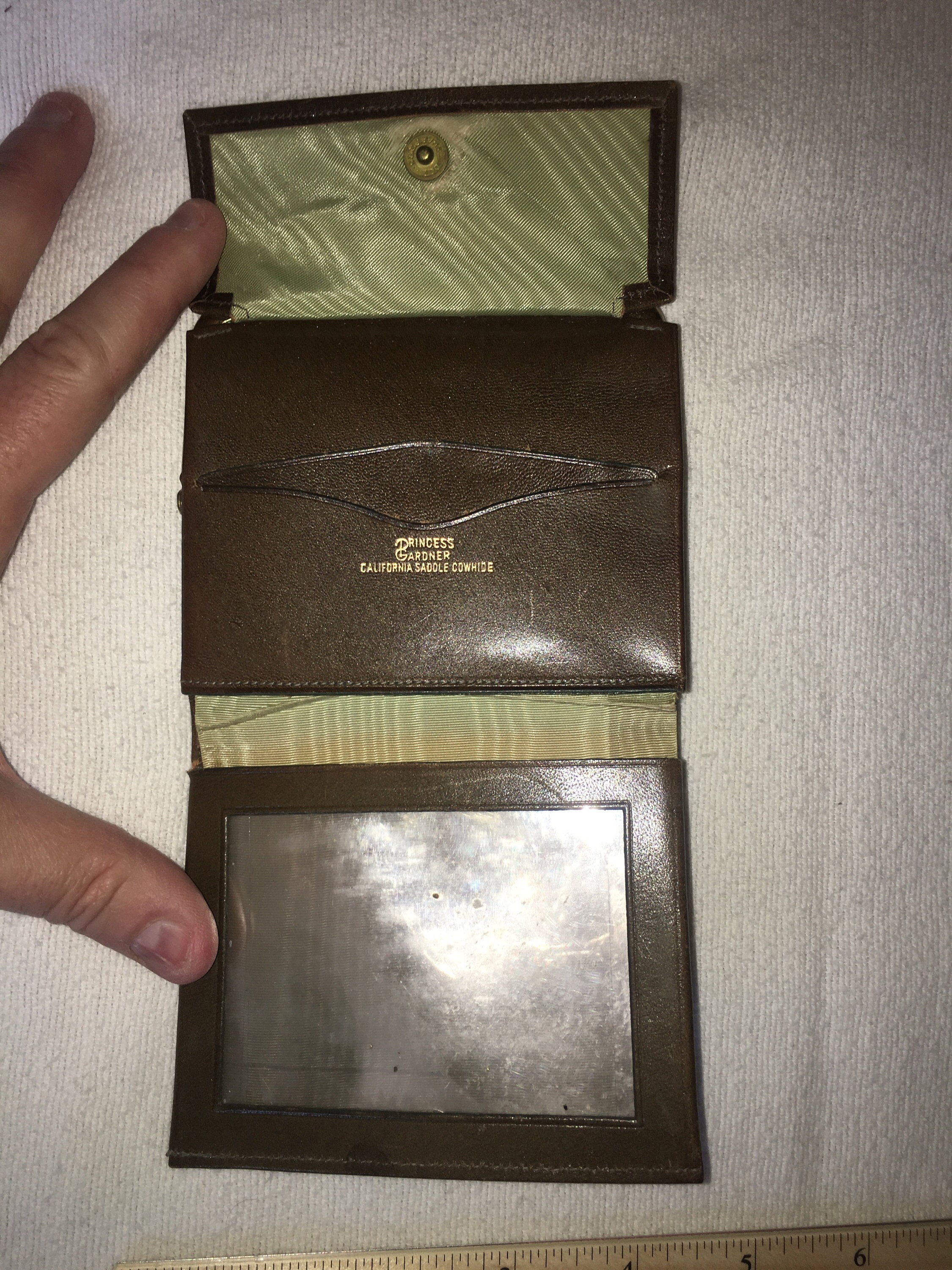 Princess Gardner Mid Century Modern Brown Leather Small Snap Wallet ...