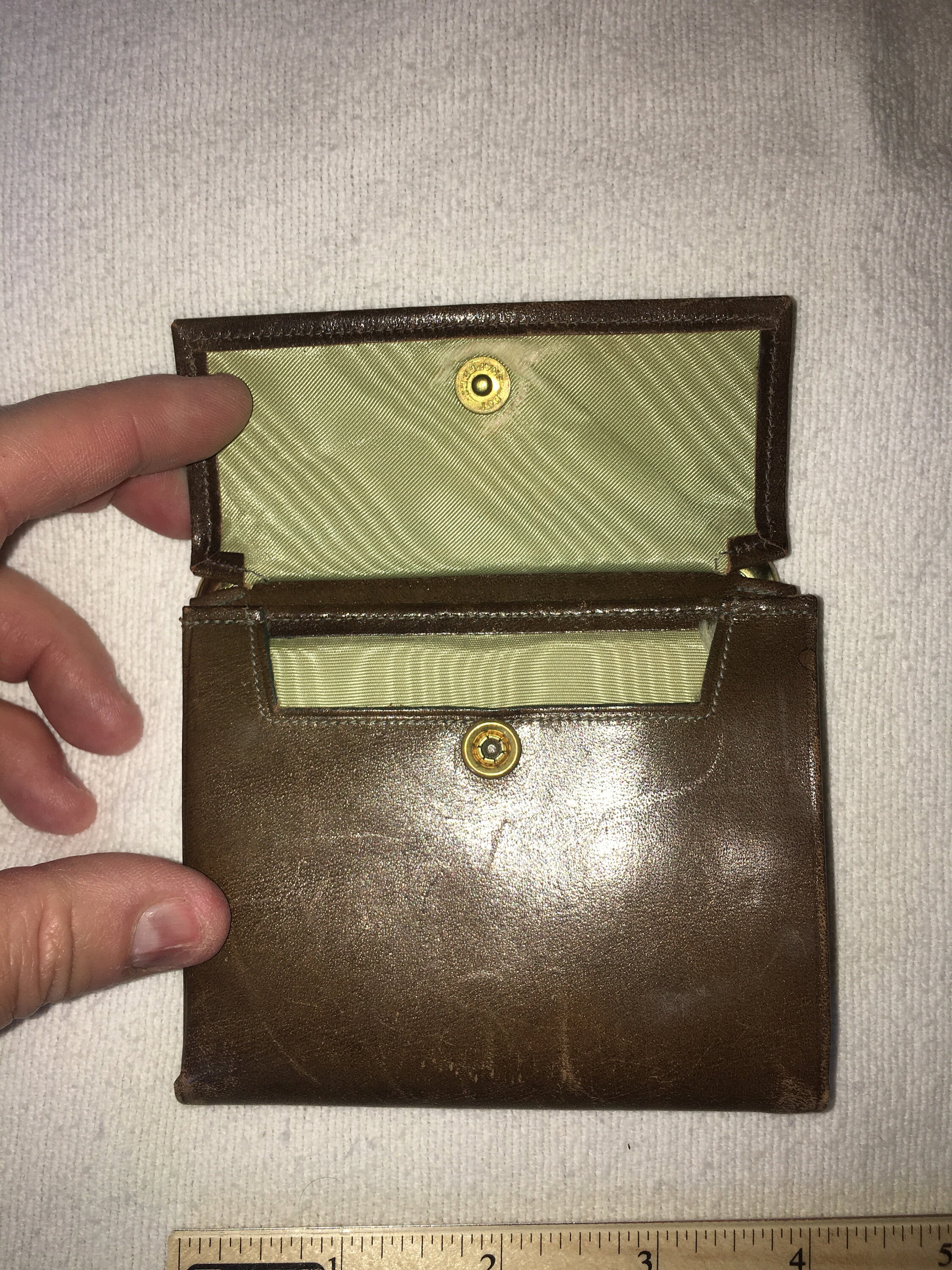 Princess Gardner Mid Century Modern Brown Leather Small Snap Wallet ...