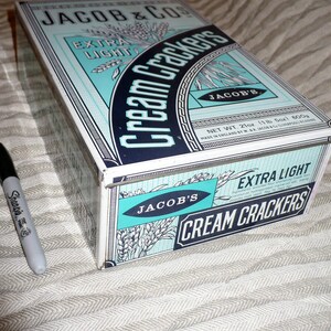 Jacob and Cos Cream Cracker Tin Extra Light Lidded Tin EUC No Wear ...