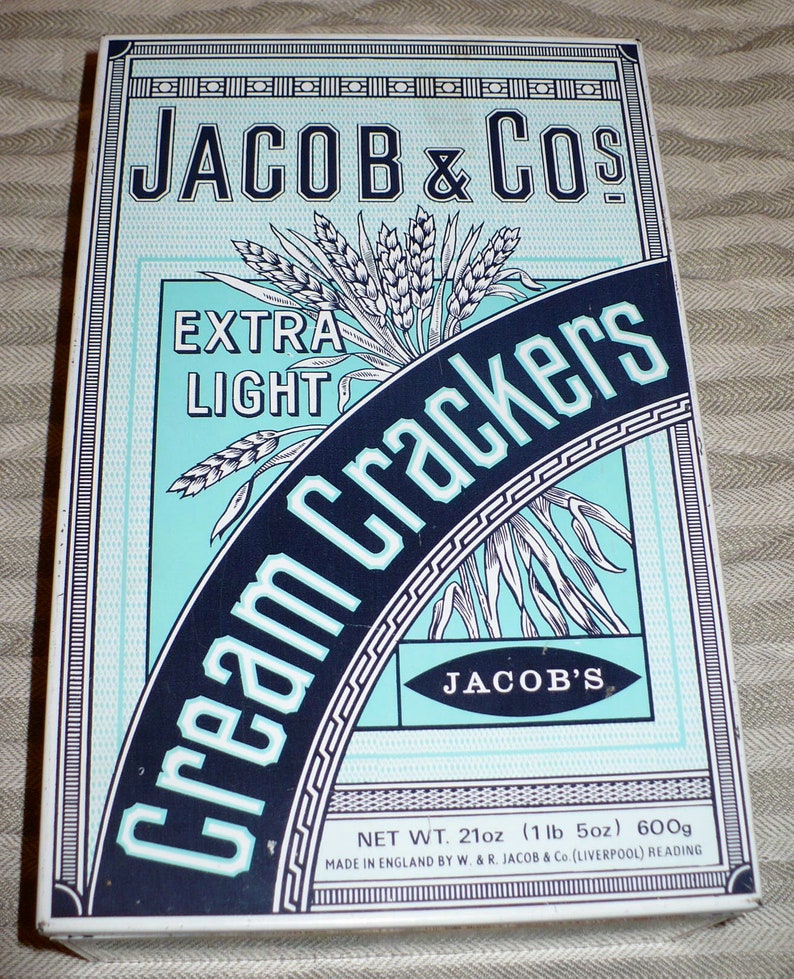 Jacob and Cos Cream Cracker Tin Extra Light Lidded Tin EUC No Wear ...