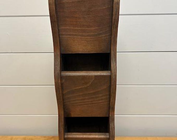 Vintage Rustic Solid Wood 3 Tier Letter Organizer Entry Bills Mail ...