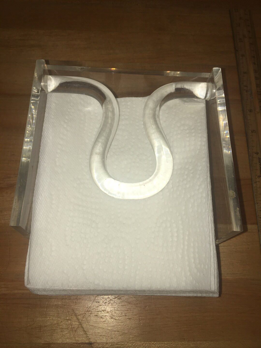 Vintage Rare 1970s Space Age Designs Lucite Clear Post Modern Napkin ...