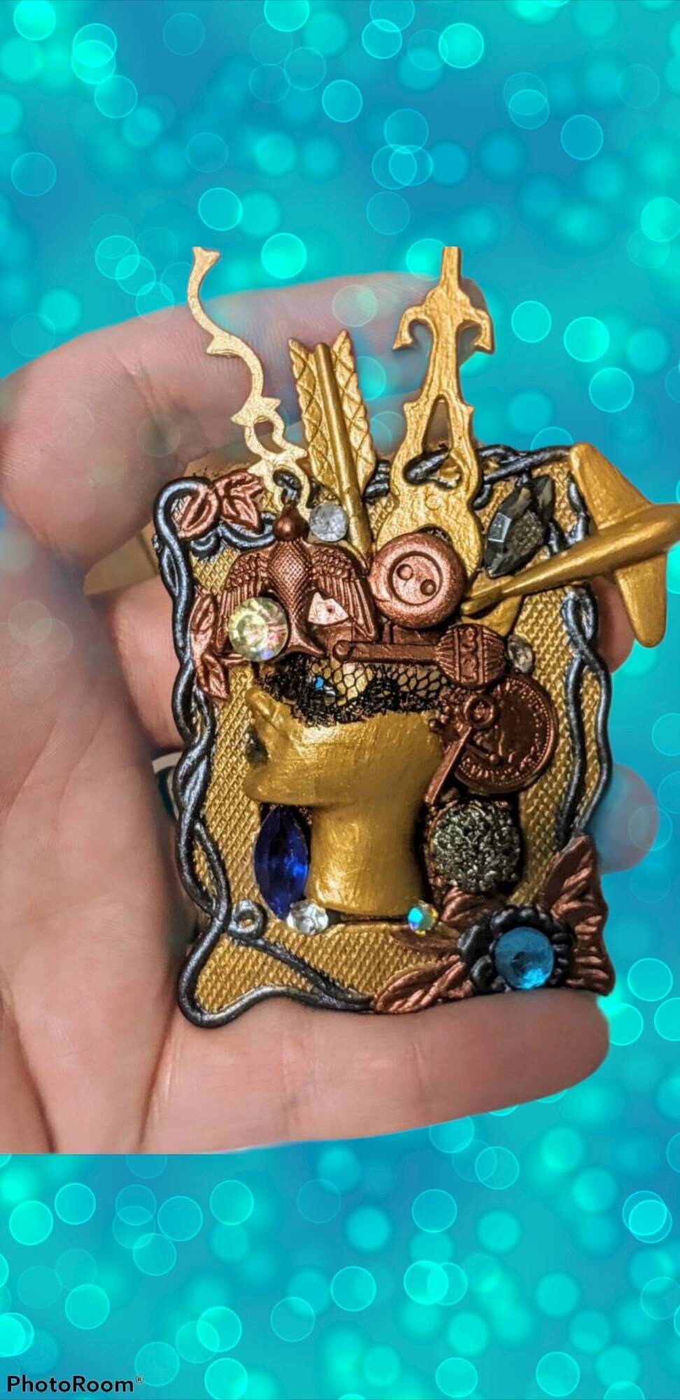 Steampunk Queen Brooch Steampunk Brooch Woman's Face | Etsy