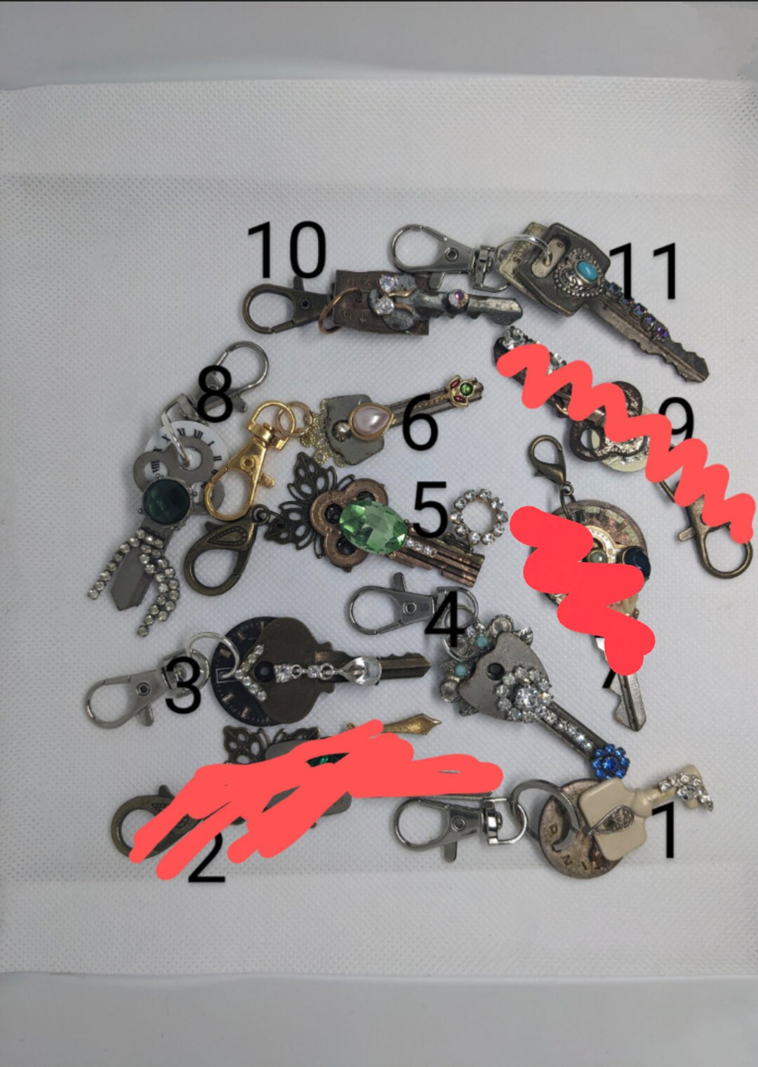 Upcycled and Repurposed Jewelry Keychains/purse Charms/ Junk Journal ...