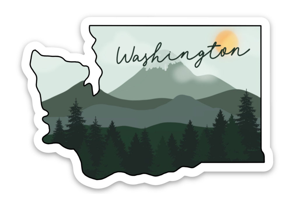 Washington State Sticker - Etsy