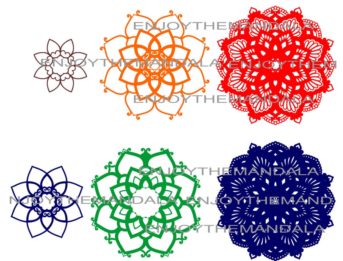 SVG layered Mandala cutting digital round wall decor | Etsy