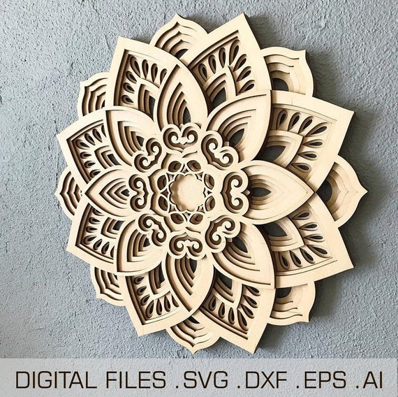 Mandala Cutting File Laser Vector Layered Mandala Svg Cut - Etsy