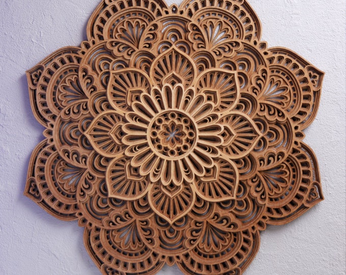 Layered Circle Wood Wall Decor, 3d Spiritual Room Wall Art, Mandala ...