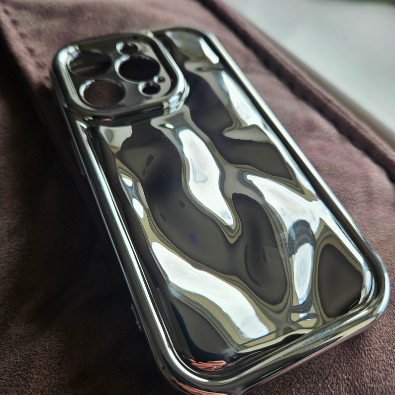 Glossy Meteorite Texture Plating Silver Phone Case for iPhone 15 - Etsy