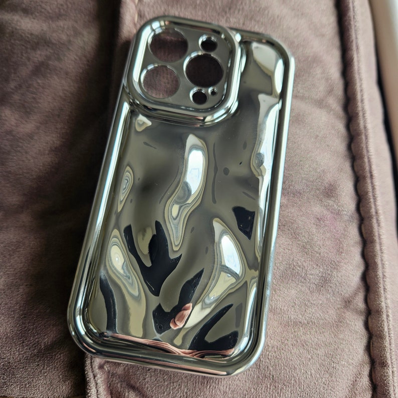 Glossy Meteorite Texture Plating Silver Phone Case for iPhone 15 - Etsy