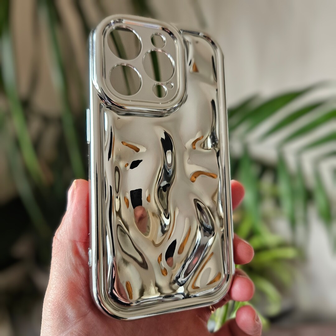 Glossy Meteorite Texture Plating Silver Phone Case for iPhone 15 - Etsy