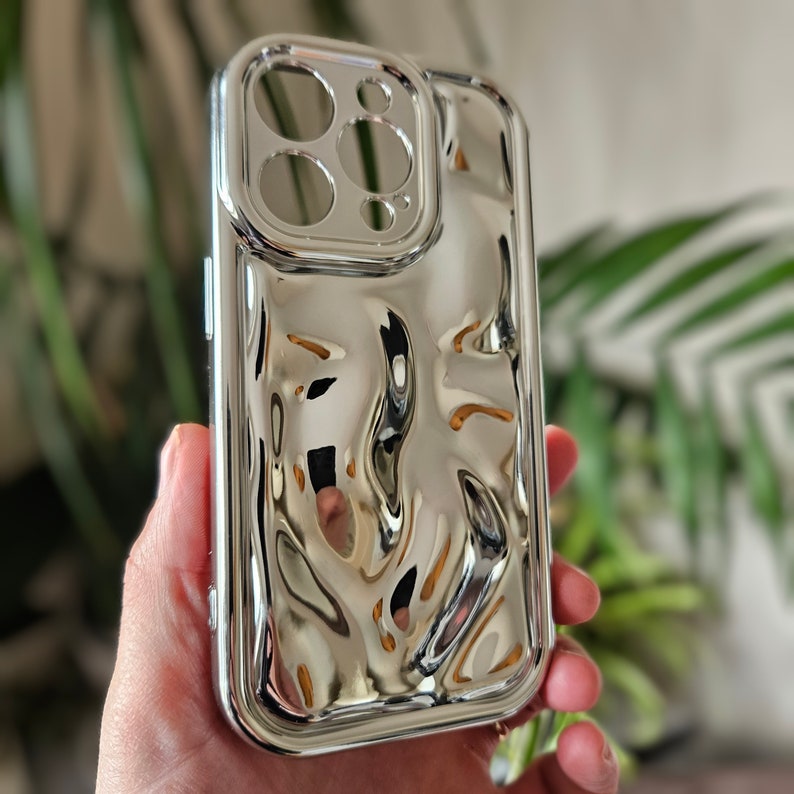 Glossy Meteorite Texture Plating Silver Phone Case for iPhone 15 - Etsy