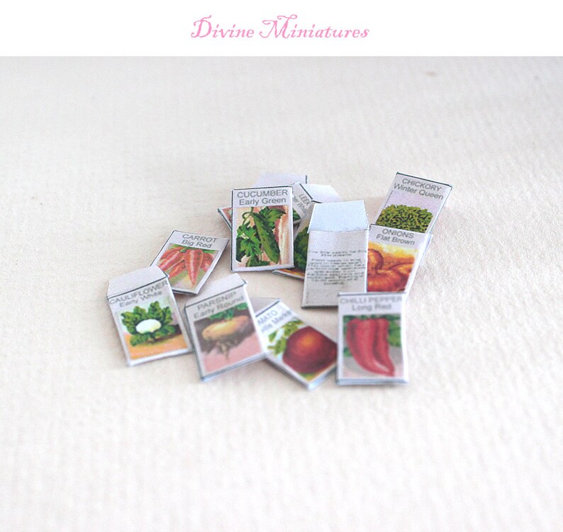12 Vegetable Seed Packets 1/12 Scale Miniature Gardening - Etsy