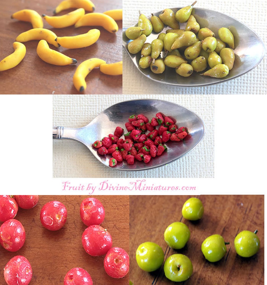 Miniature Fruit Set 18 Pcs 1:12 Scale Dollhouse Miniature , Green & Red ...