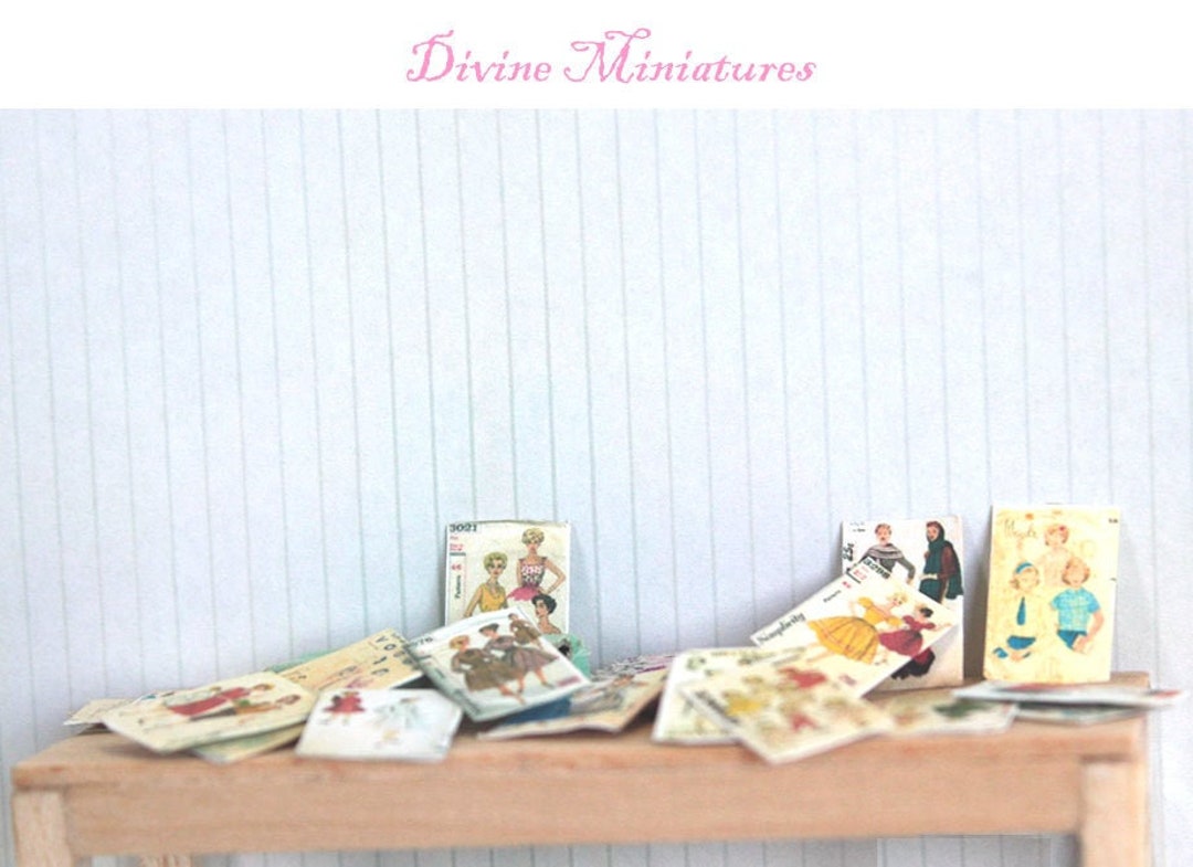 Vintage 1950s Miniature Sewing Patterns 1/12 Scale, Dollhouse Miniature ...