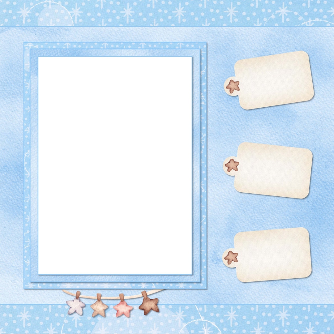 Baby Boy Blue Scrapbook Page Png - Etsy