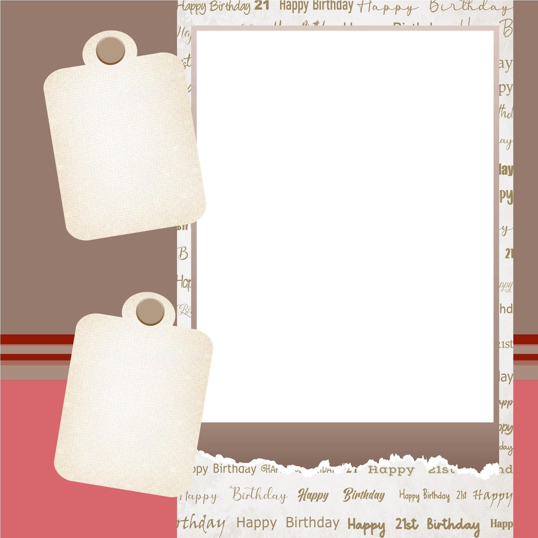 Happy Birthday 21 Scrapbook Page Png - Etsy