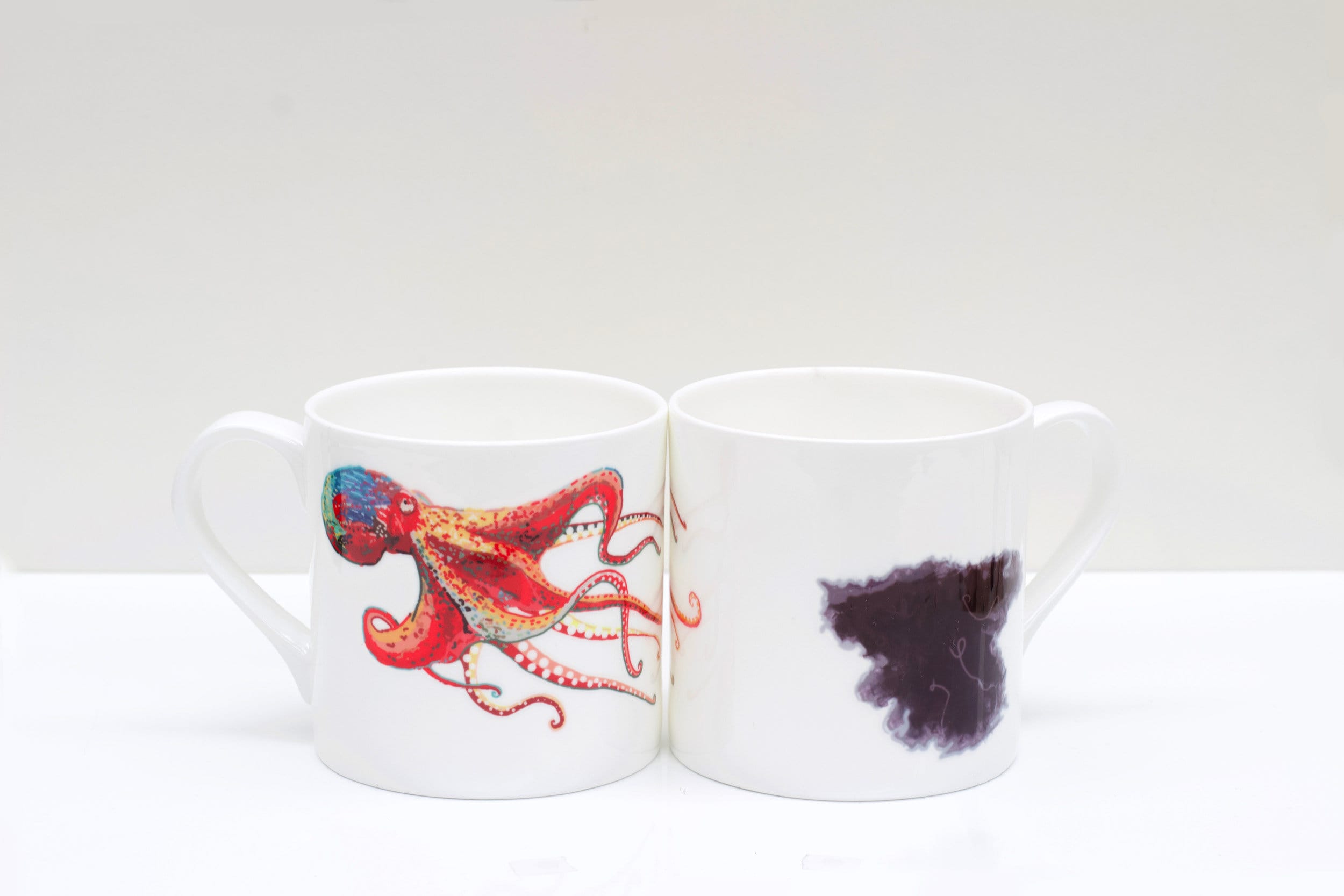 Octopus Bone China Mug | Hand-drawn Underwater Design - Etsy UK