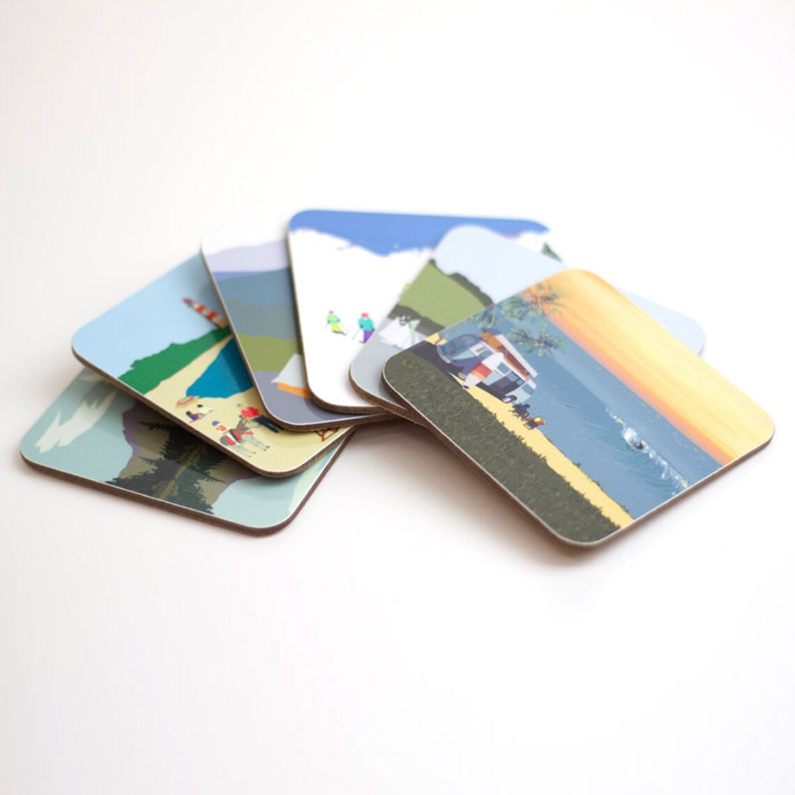 Set of Outdoors Weekend Explorer Coasters - Etsy