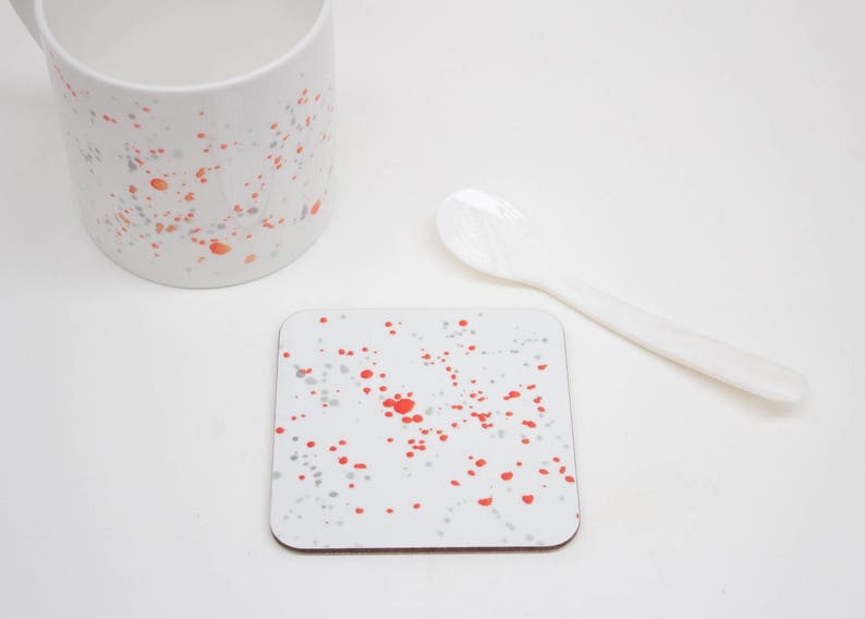 Set of Paint Splatter Coasters | Cork Base Coasters | Colour Pop ...