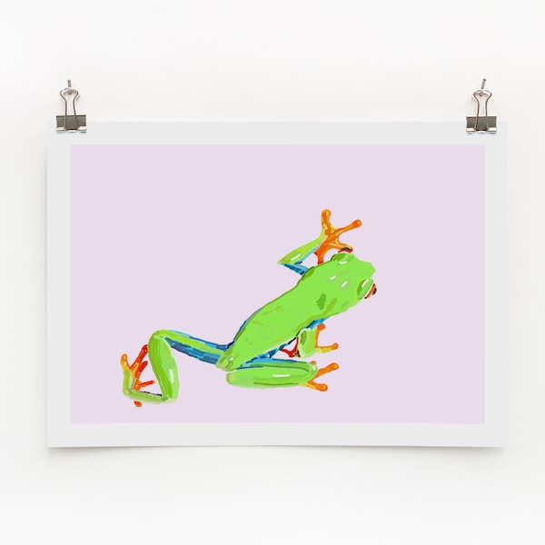 Tree Frog Art - Etsy UK