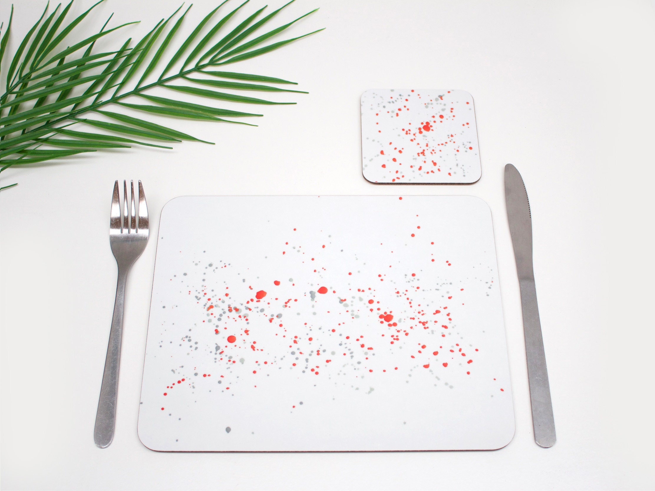 Set of Colourful Paint Splatter Melamine and Cork Backed - Etsy