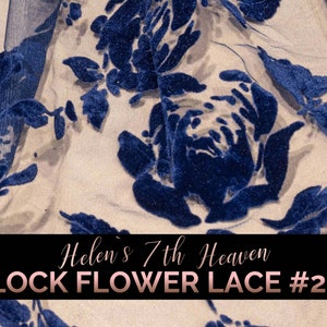 Navy Lace Fabric Midnight Blue Velvet Lace Dark Blue Bridal - Etsy