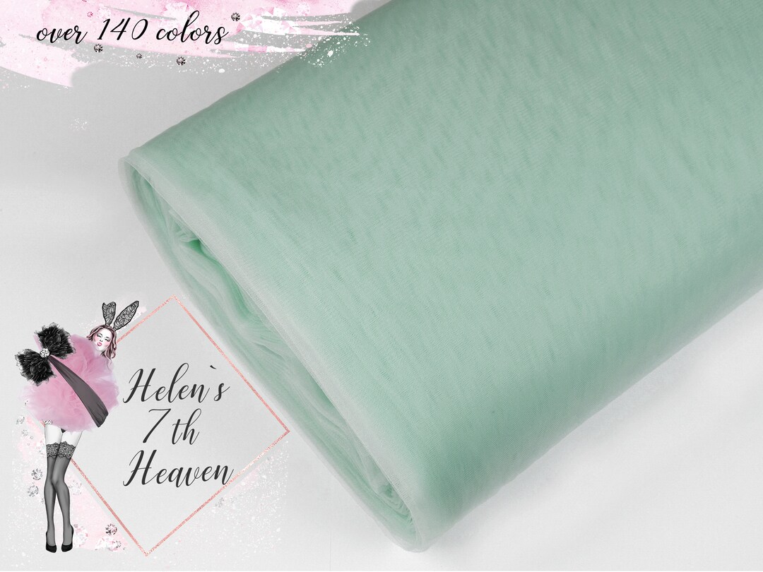 SUCCULENT Green Tulle Fabric 117 HERBAL Green Tulle Roll, Wholesale ...