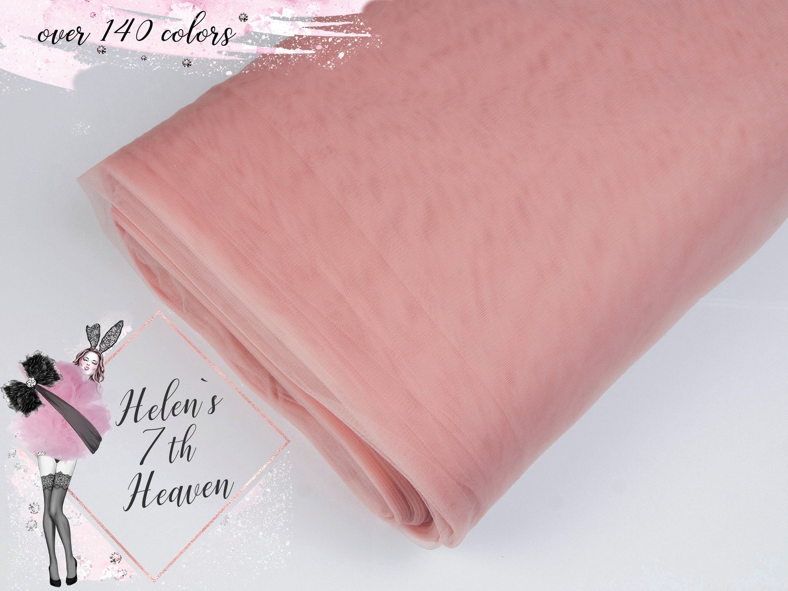 BLUSH PINK Tulle Fabric by the Yard or Meter Pale Pink - Etsy