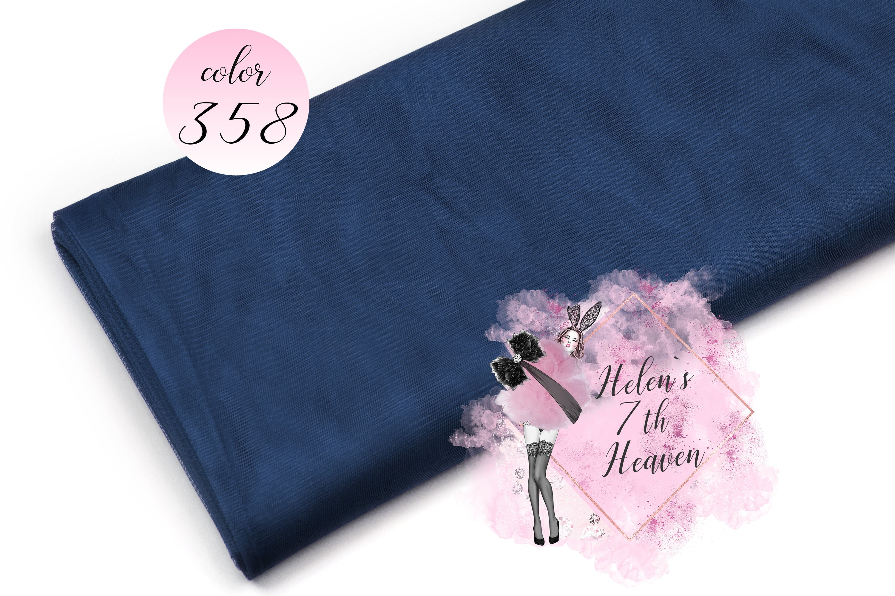 PRUSSIAN BLUE Power Mesh Fabric 358 Stretch Mesh by the Yard - Etsy