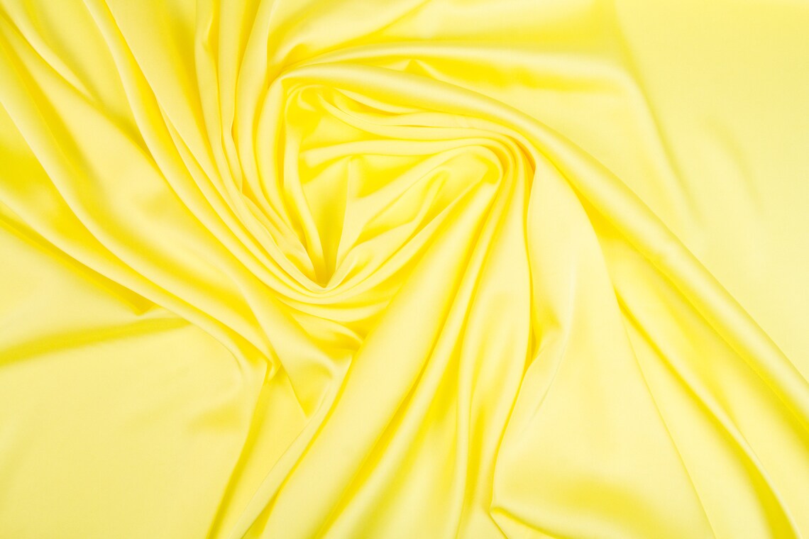 Silk Fabric By The Yard 13 Pastel Yellow Satin Fabric Pale Etsy