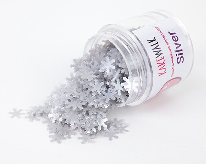 Edible Glitter Snowflakes by Kakewalk | Metallic Snowflakes Edible ...